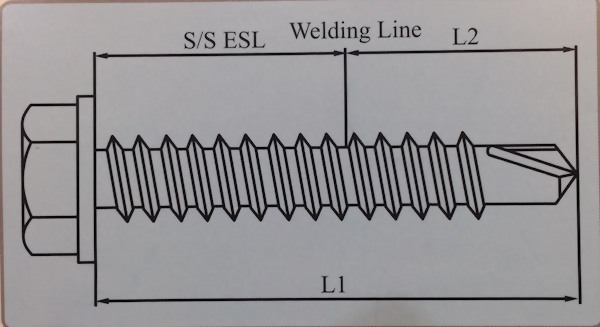 Bi-metal Screws IND HEX Washer Head BSD Thread with Drill Point No3 ...