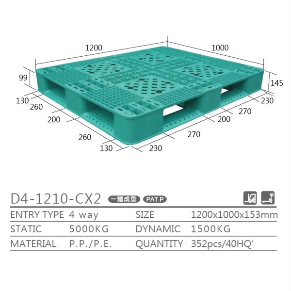 D4-1210-CX Single deck pallet - Shin Tai Plastics