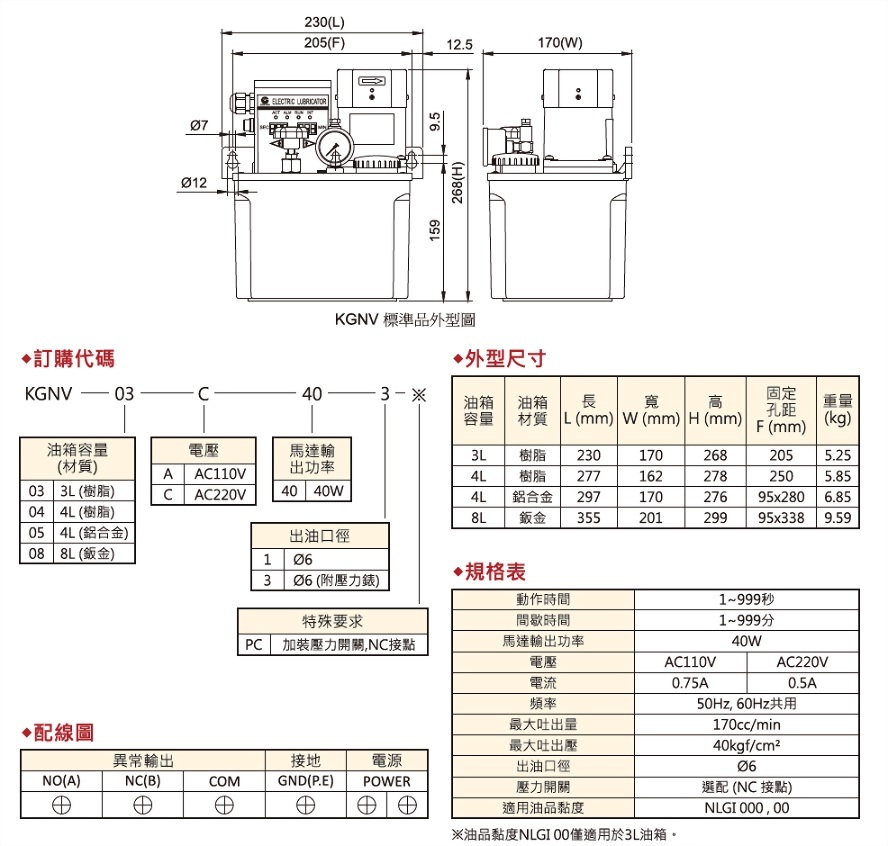 KGNV 抵抗式稀黃油電動注油機-計時器