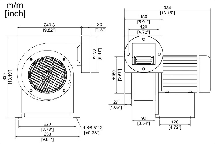 Centrifugal AC Blower- Single Fan Type: AD150A - Air Deviser