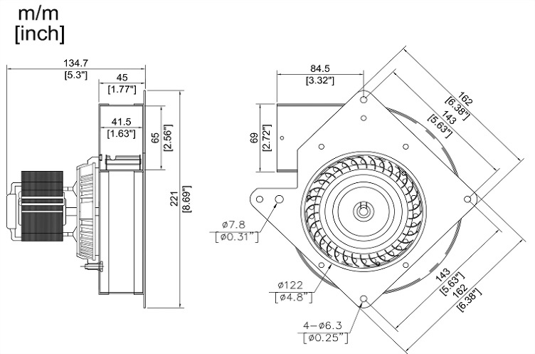 Draft Inducer / Air Blower Fan: AD117BSP - Air Deviser