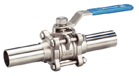 3-Piece Stainless Ball Valve 3/4" Butt Weld 3" Stubs Vannes et ...