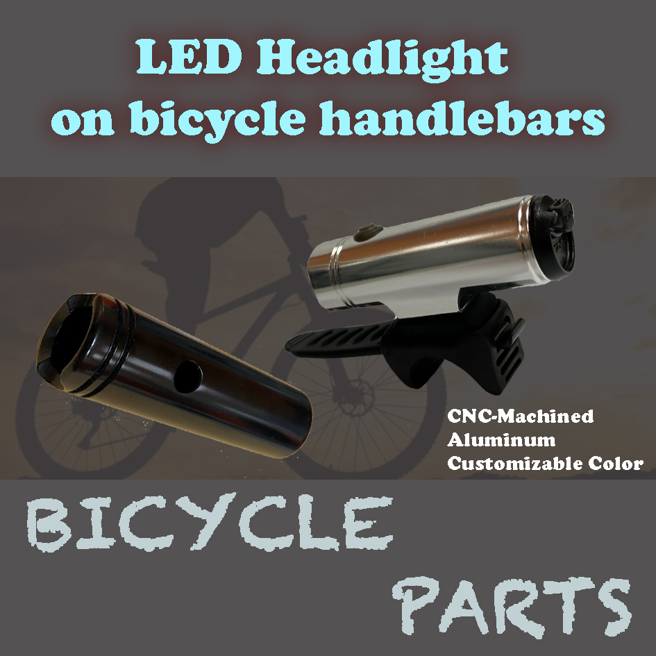LED Headlight on bicycle handlebars
