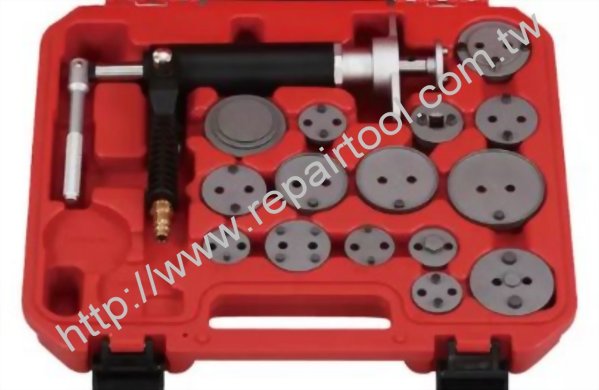 Air Powered Brake Caliper Piston Wind Back Tool Set Recessed (16Pcs)