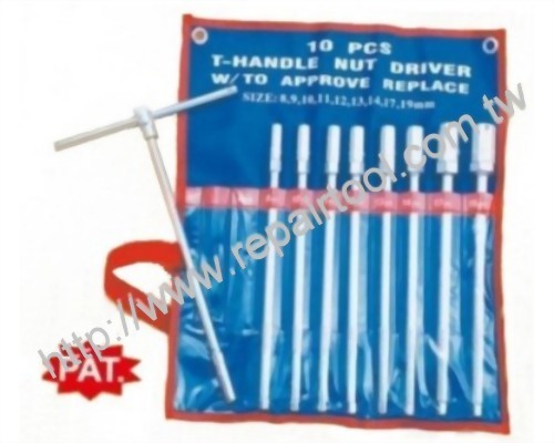 10pcs T-Handle Nut Driver Set