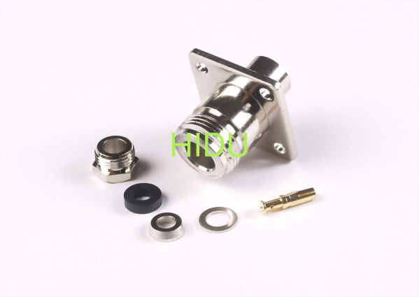 N female square flange screw-on