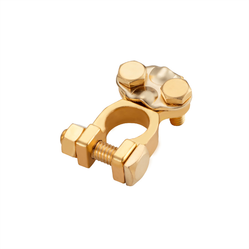 Universal Solderless Brass Battery Terminal-Brass Plated JHC8008B|zendo ...