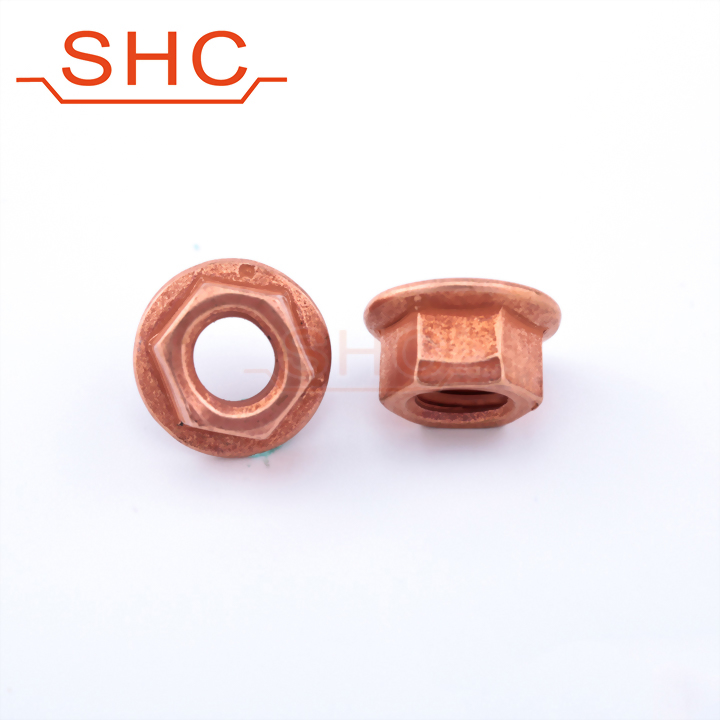 Flange self-locking copper Nut